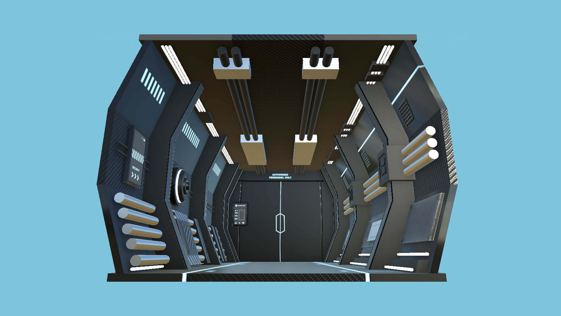 Backdrop Scene 04 - Sci-Fi Interior Black 3D Model by gsommer