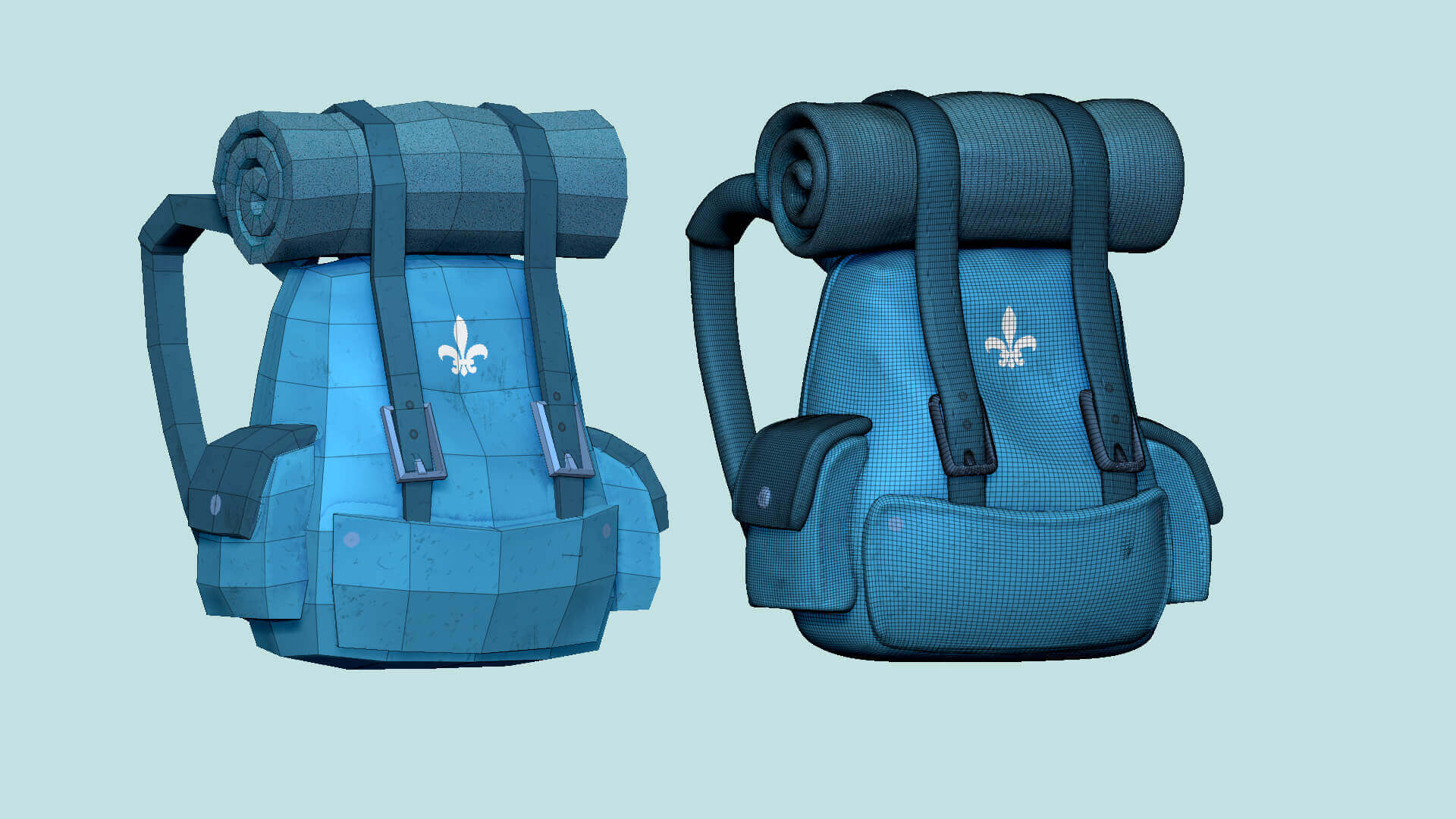 Backpack 16 - Light Blue 3D Model by gsommer