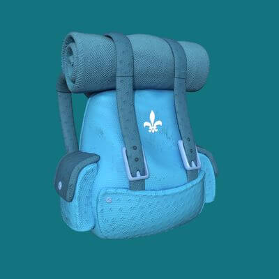 Backpack 16 - Light Blue 3D Model by gsommer