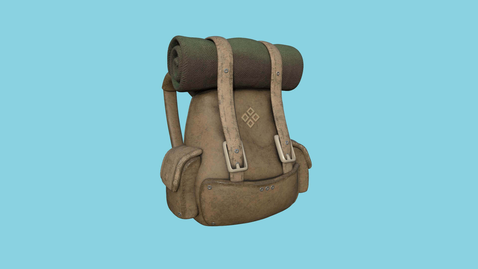 Backpack 19 - Light Leather 3D Model by gsommer