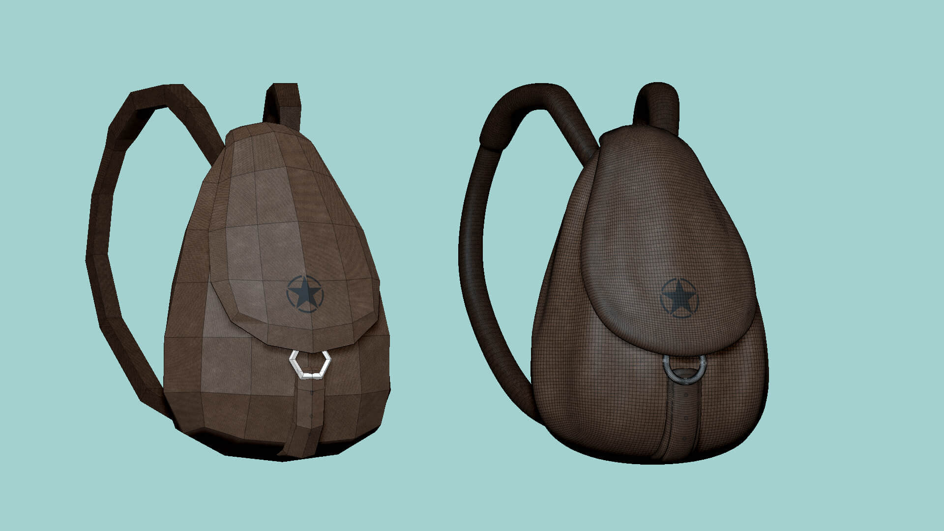 Backpack 28 - Star Leather 3D Model by gsommer