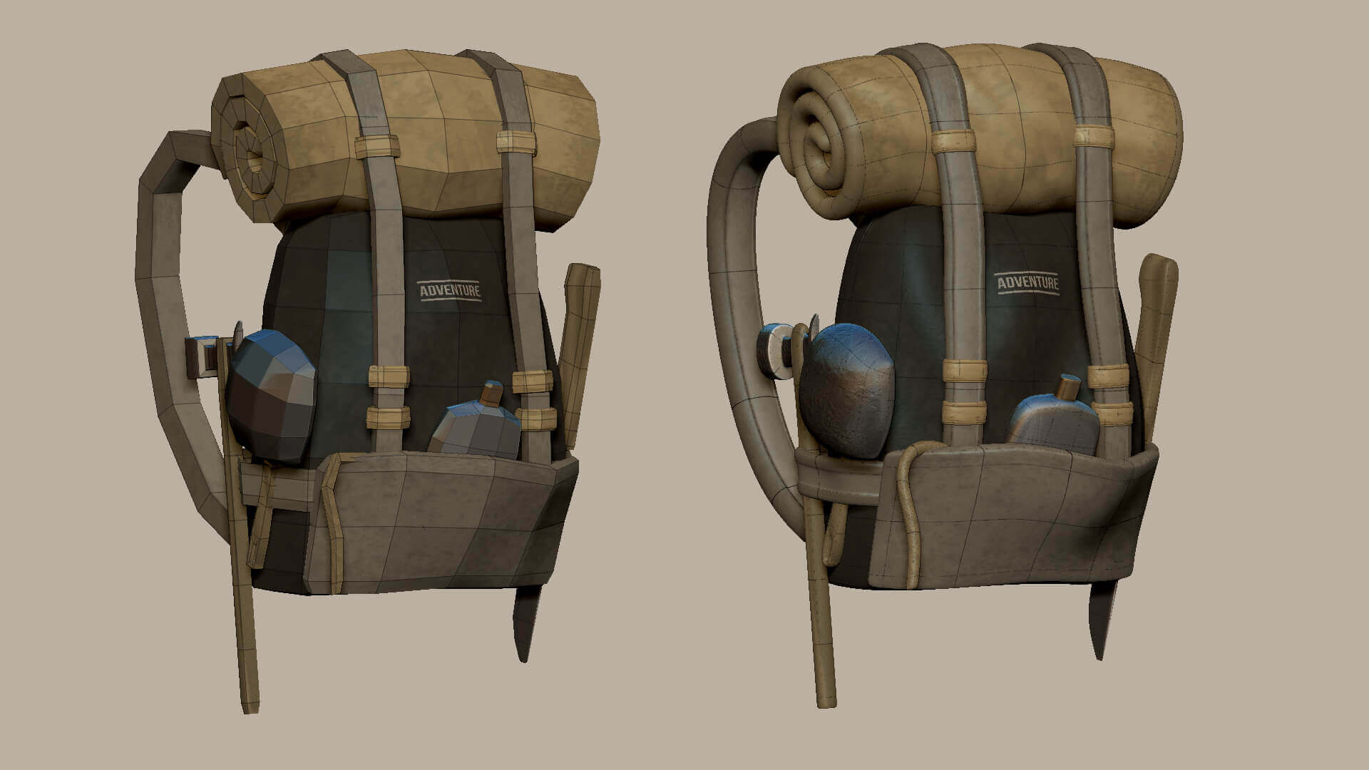 Backpack - Adventurer 3D Model by gsommer