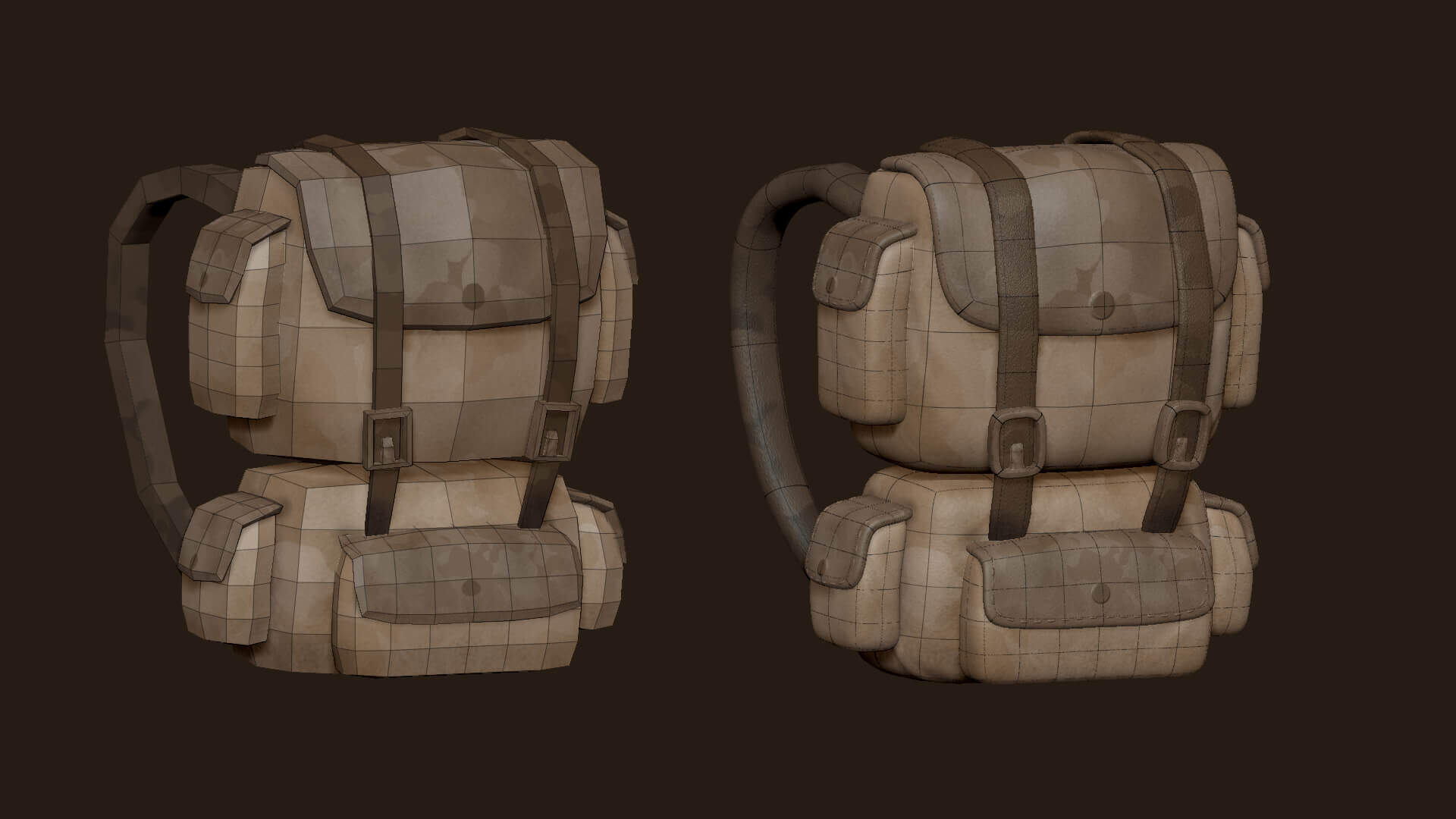 Backpack - Desert Camo 3D Model by gsommer