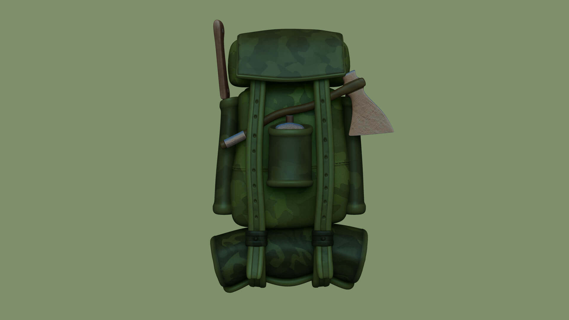 Backpack - Forest Camouflage 3D Model by gsommer