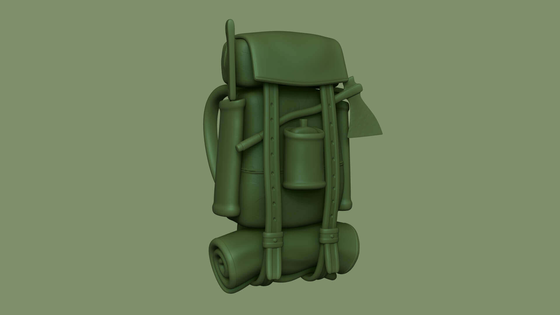 Backpack - Forest Camouflage 3D Model by gsommer