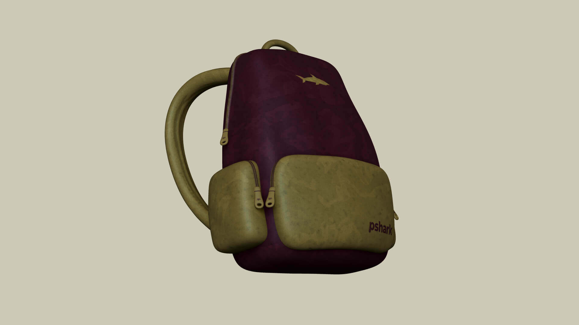 Backpack - Wine Color 3D Model by gsommer