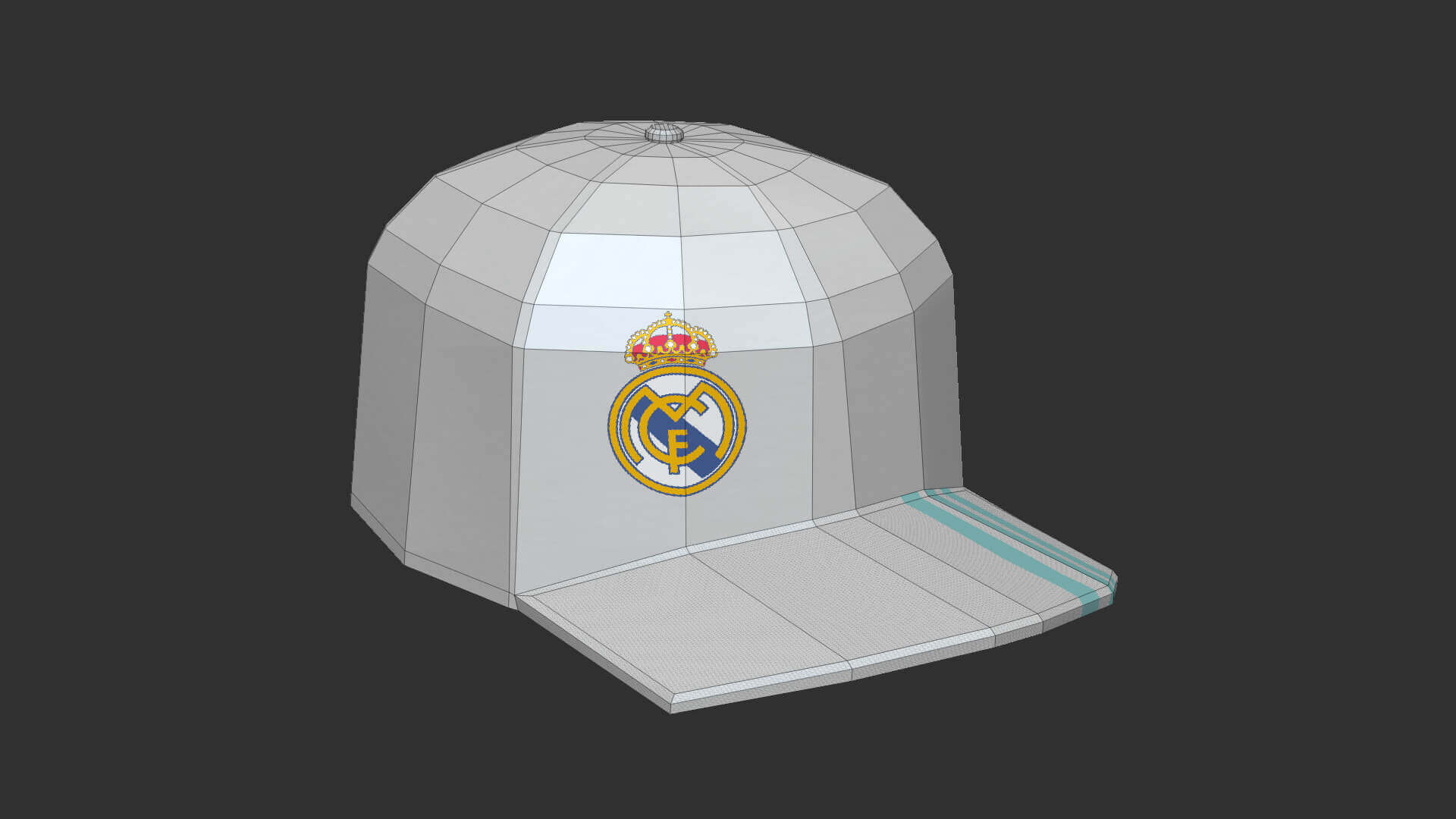 Baseball Cap 05 - Real Madrid 3D Model by gsommer
