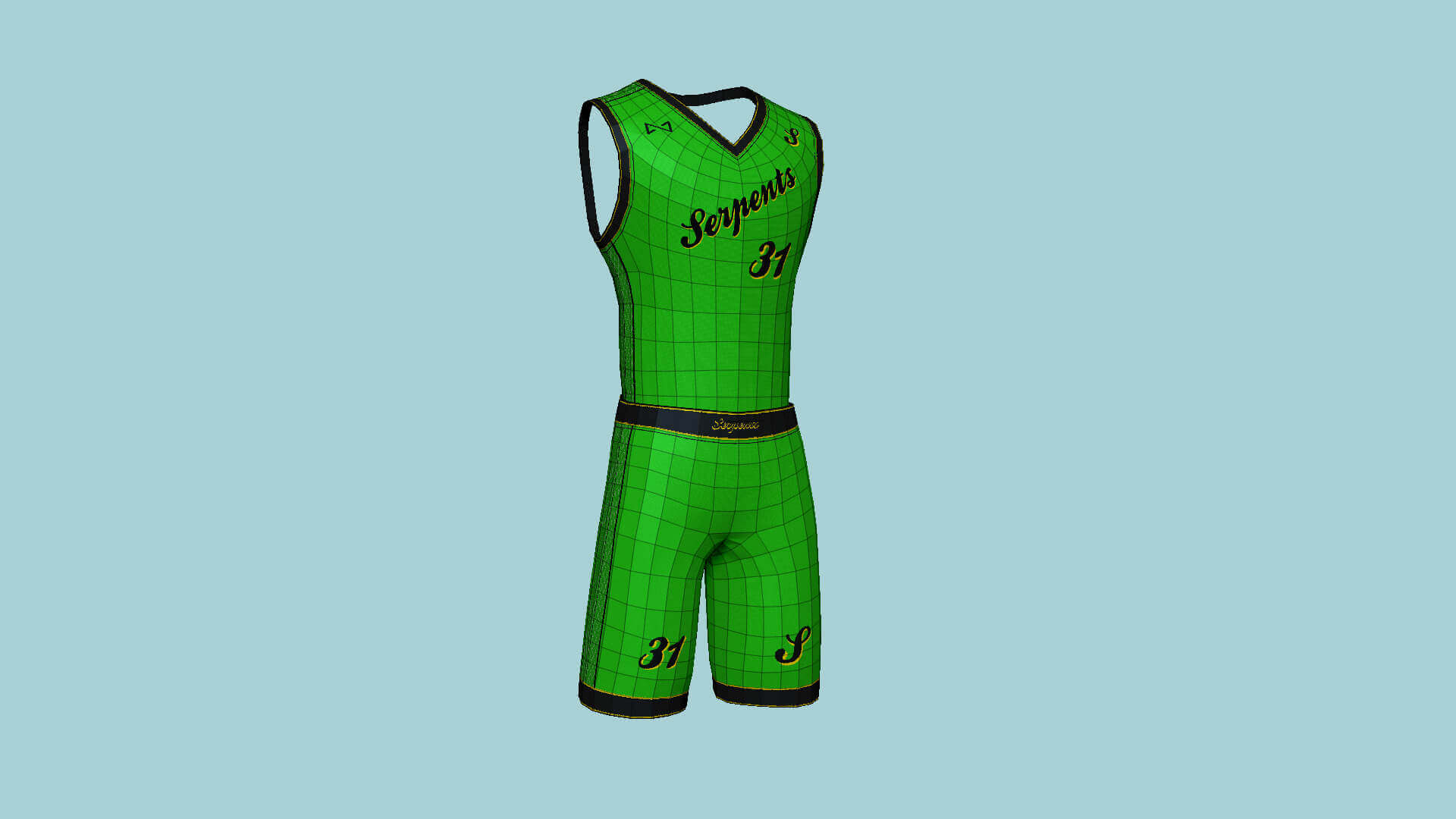 Basketball Uniform 05 - Fantasy Team Serpents 3D Model by gsommer