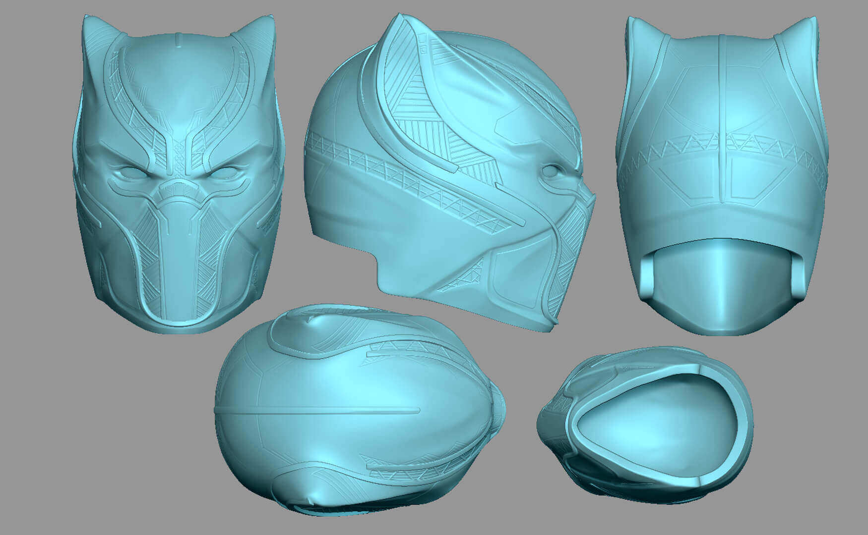 Black Panther Mask - 3D Model by gsommer