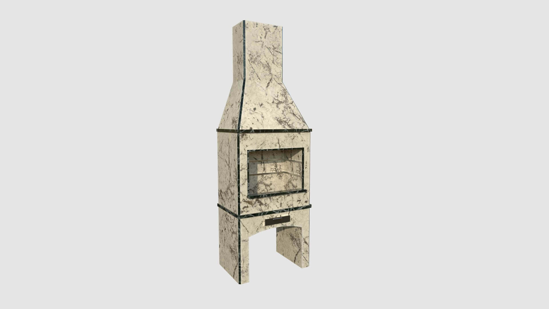 Brazilian Barbecue Grill 03 - White Marble 3D Model by gsommer