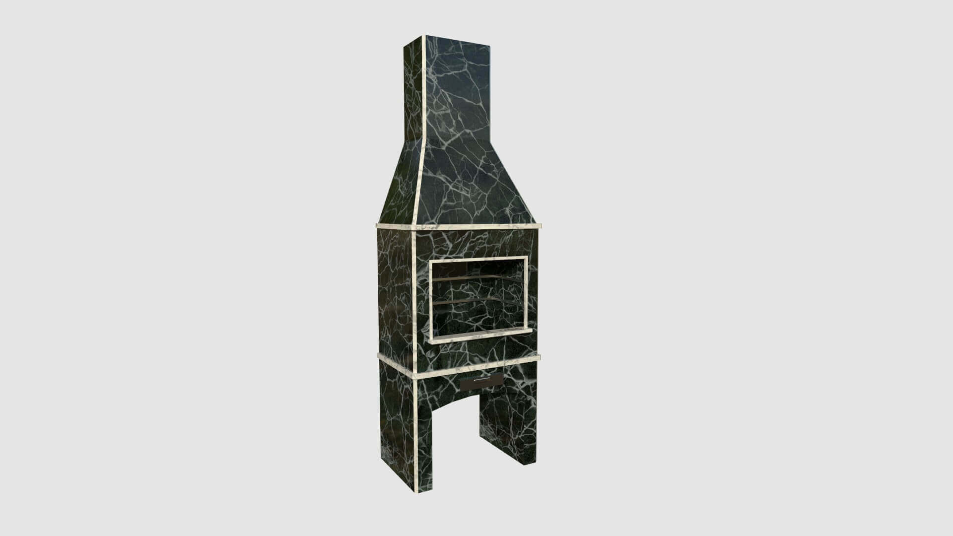 Brazilian Barbecue Grill 04 - Black Marble 3D Model by gsommer