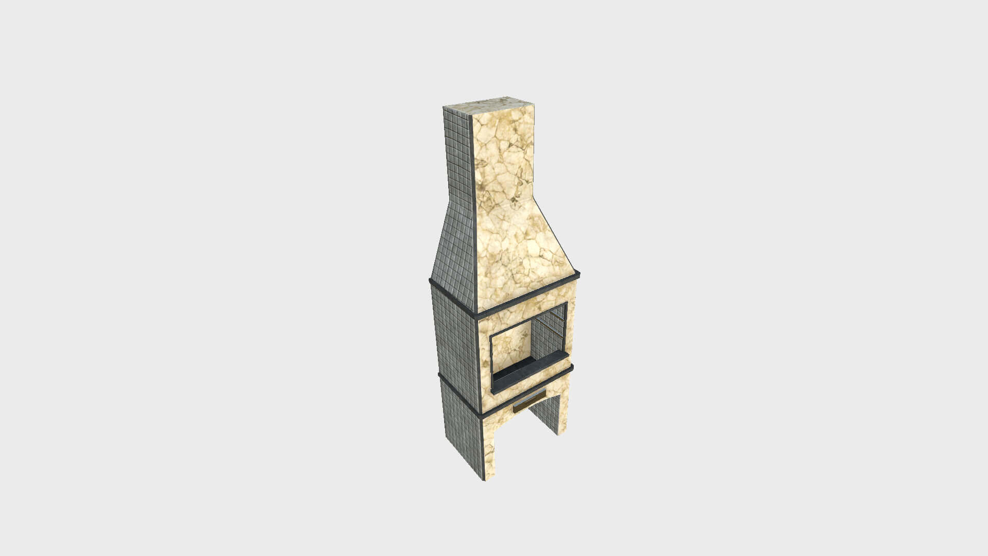 Brazilian Barbecue Grill 08 - Concrete Marble 3D Model by gsommer