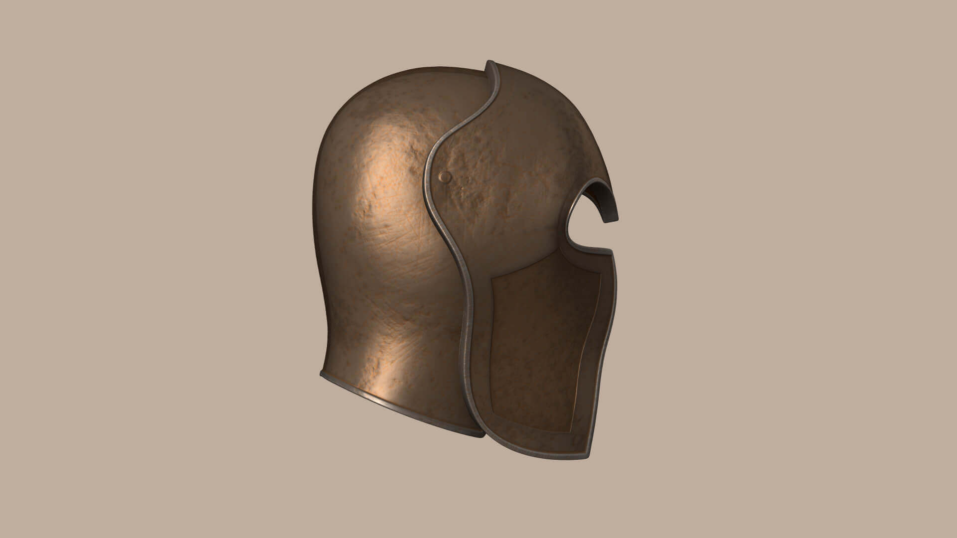 Bronze Rusted Medieval Helmet - 3D Model by gsommer