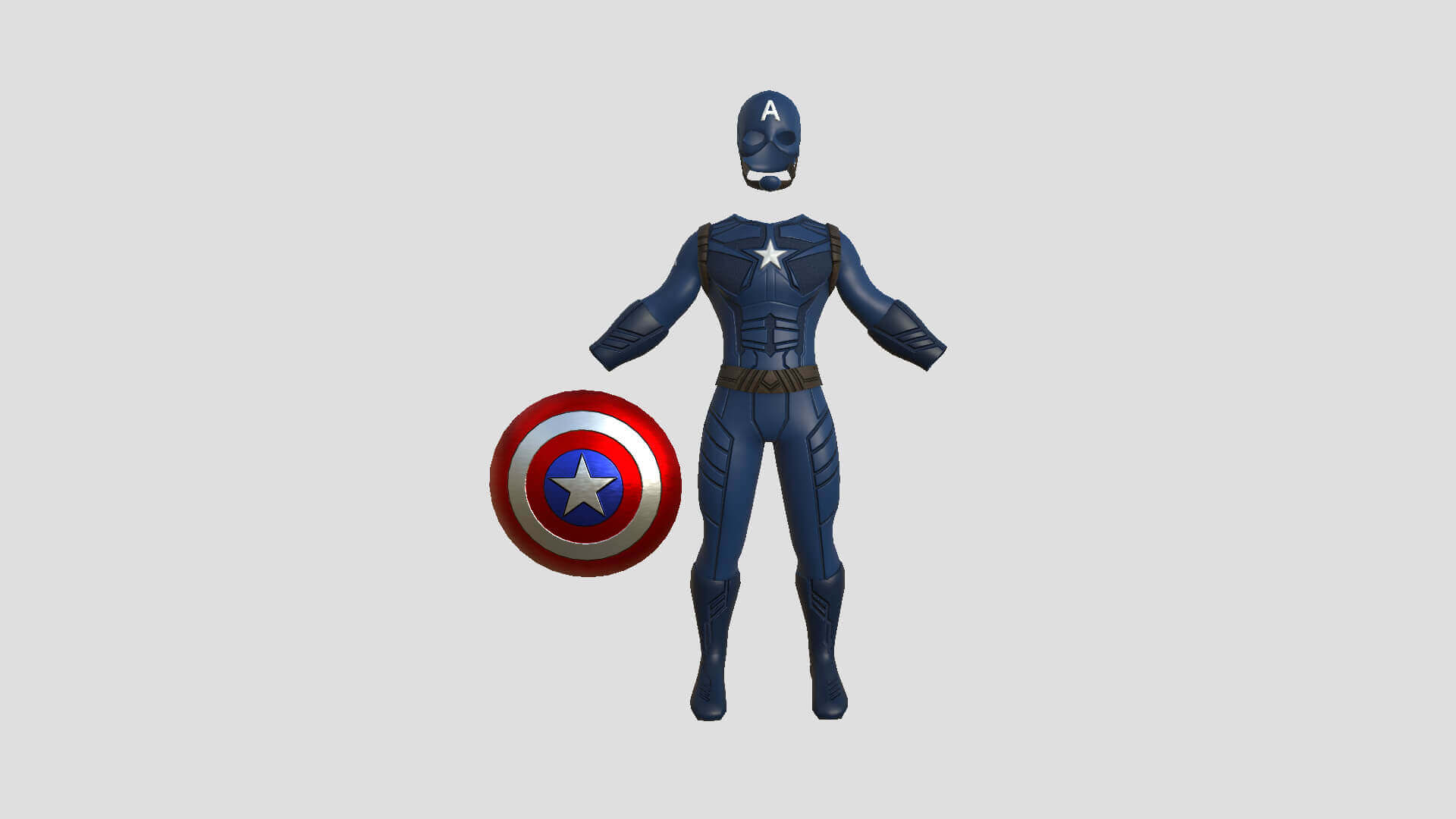 Captain America Costume 01 - Modern Full Blue - 3D Model by gsommer