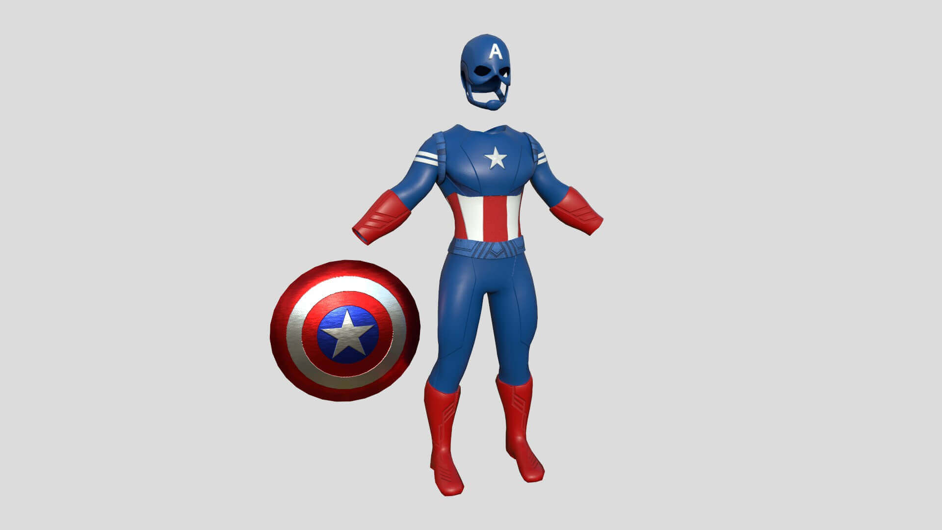 Captain America Costume 04 - Classic 3D Model by gsommer