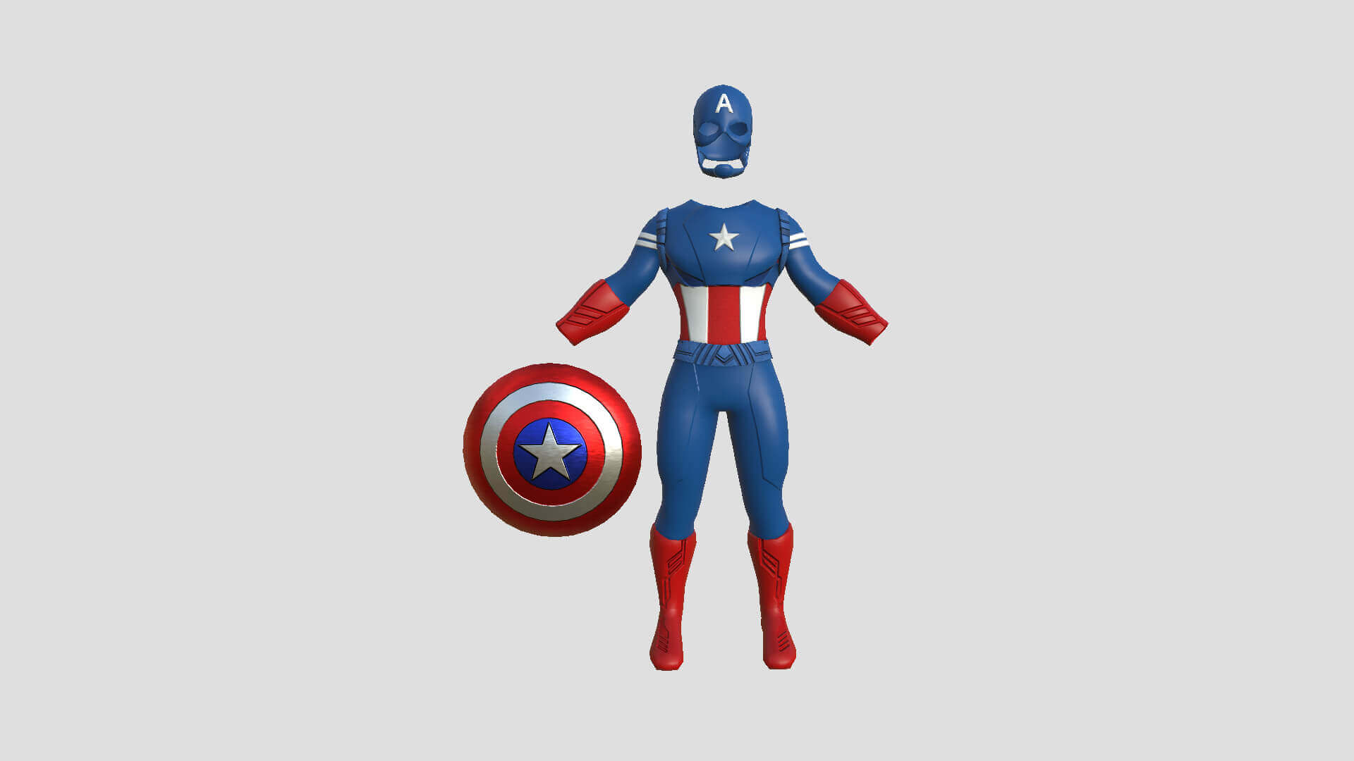 Captain America Costume 04 - Classic 3D Model by gsommer