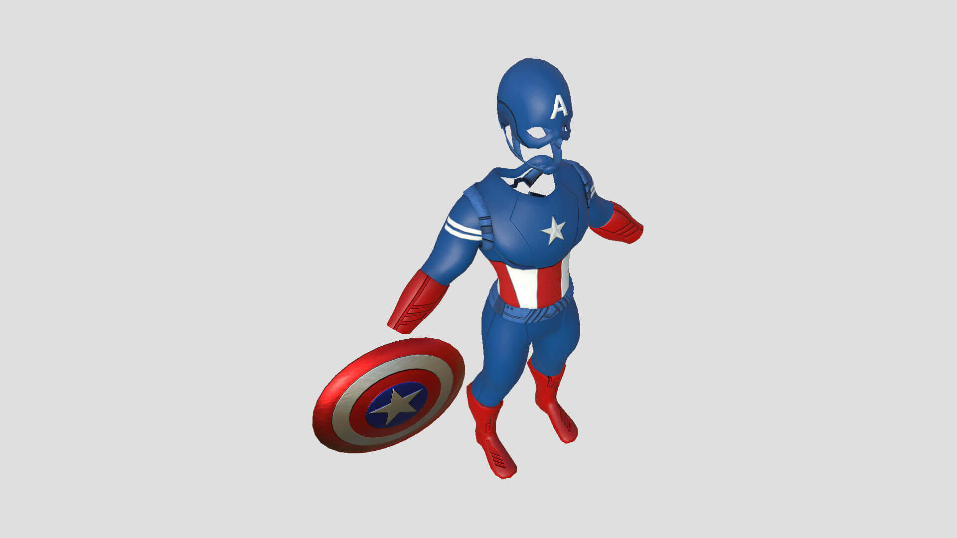 Captain America Costume 04 - Classic 3D Model by gsommer