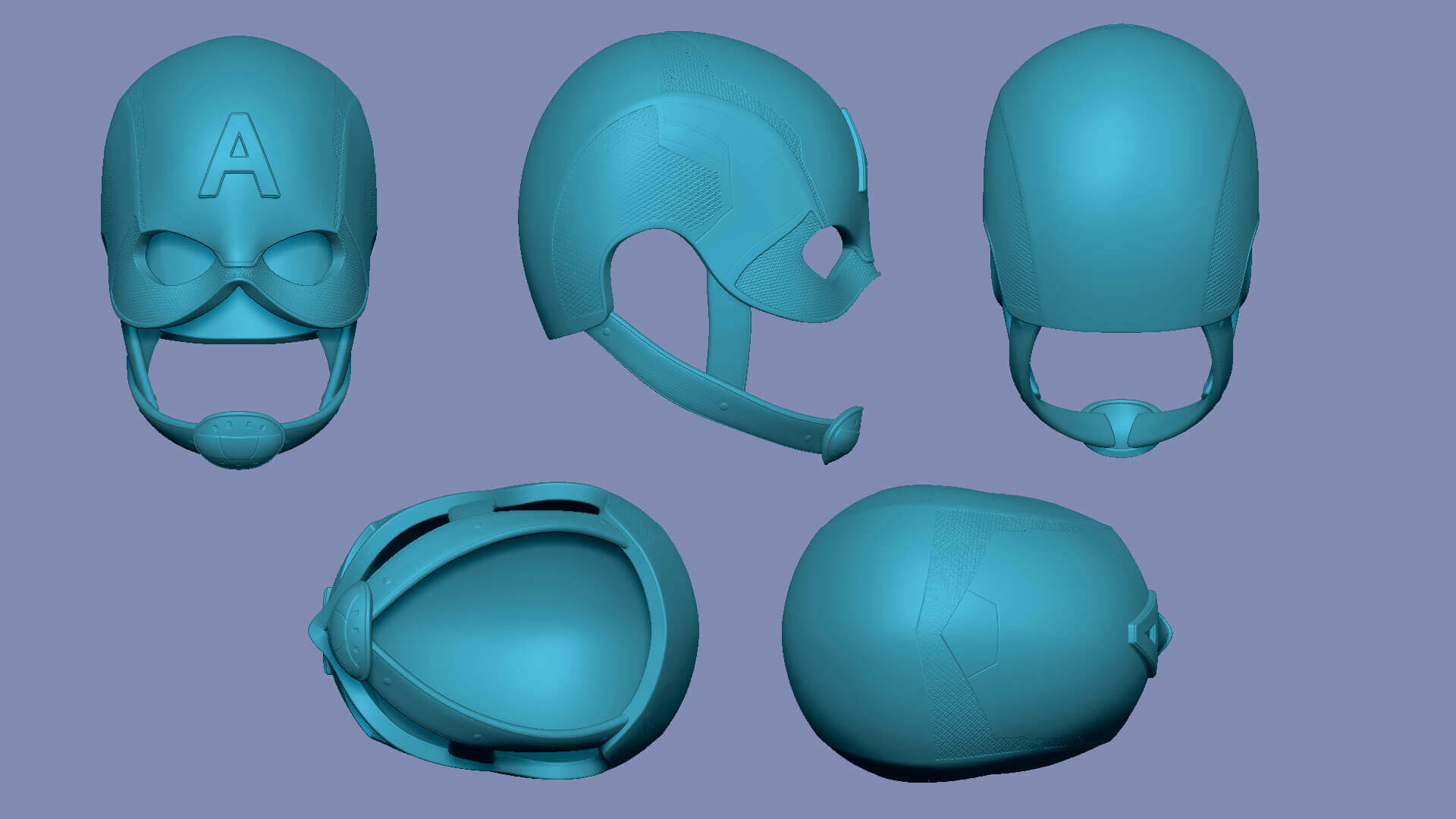 Captain America Helmet - 3D Model by gsommer