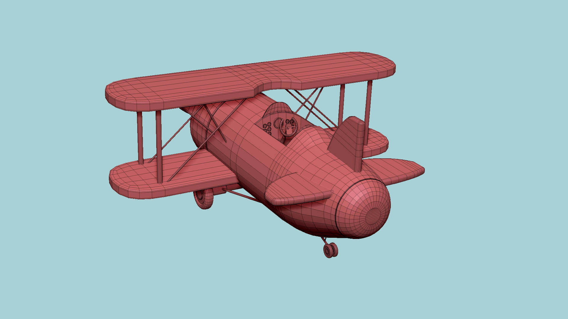 Cartoon Airplane 02 - Yellow 3D Model by gsommer