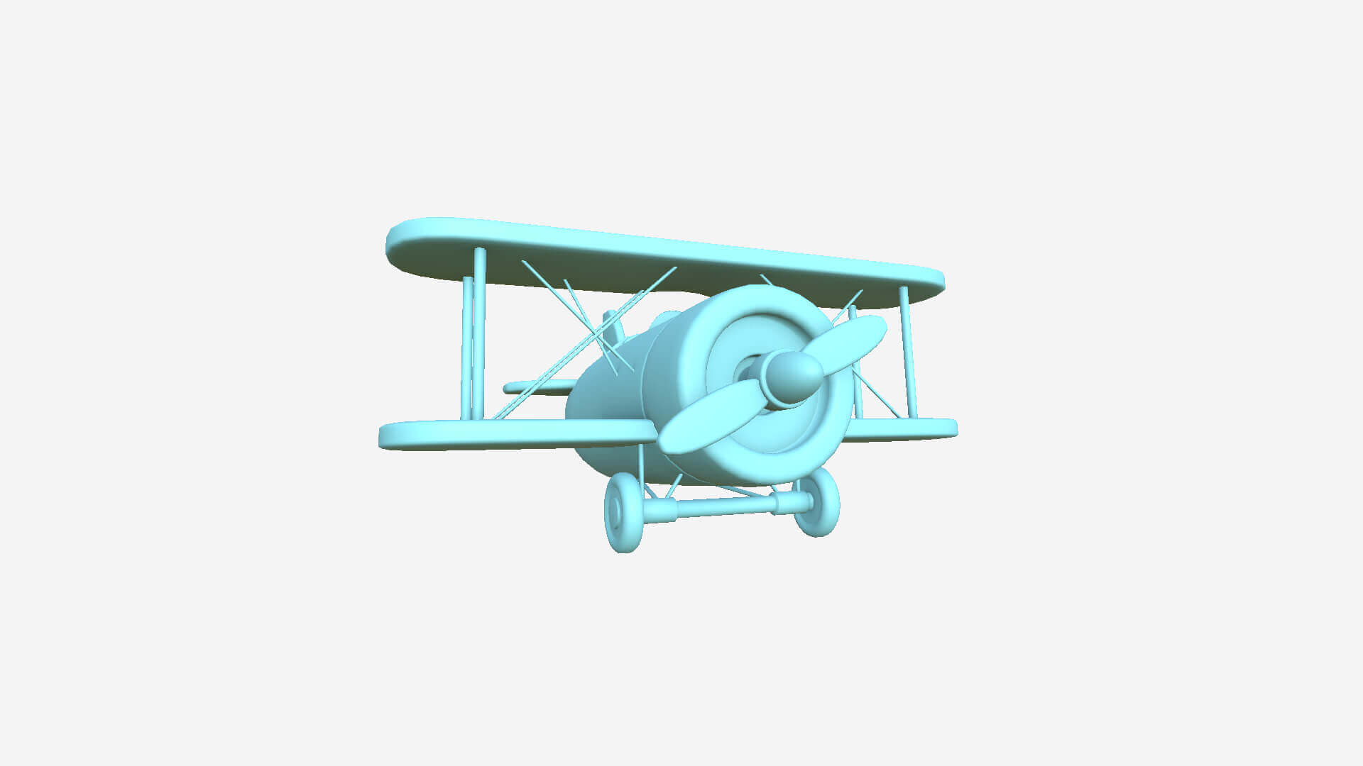 Cartoon Airplane 06 - Blue and Orange 3D Model by gsommer