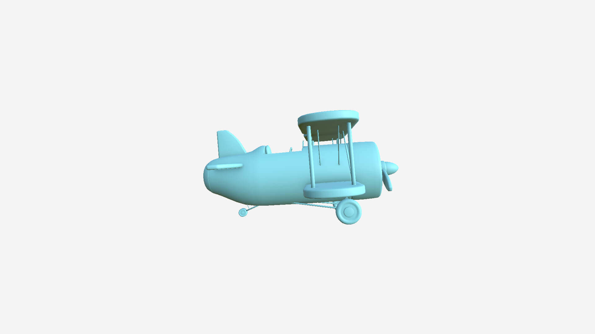 Cartoon Airplane 07 - Blue and Purple 3D Model by gsommer