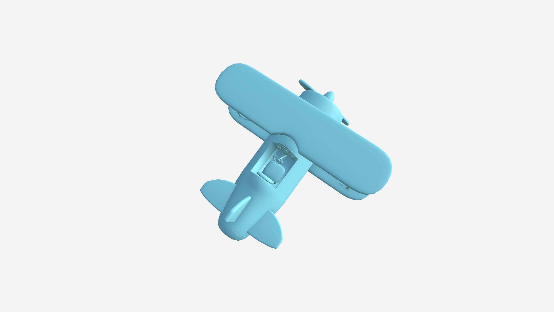 Cartoon Airplane 07 - Blue and Purple 3D Model by gsommer