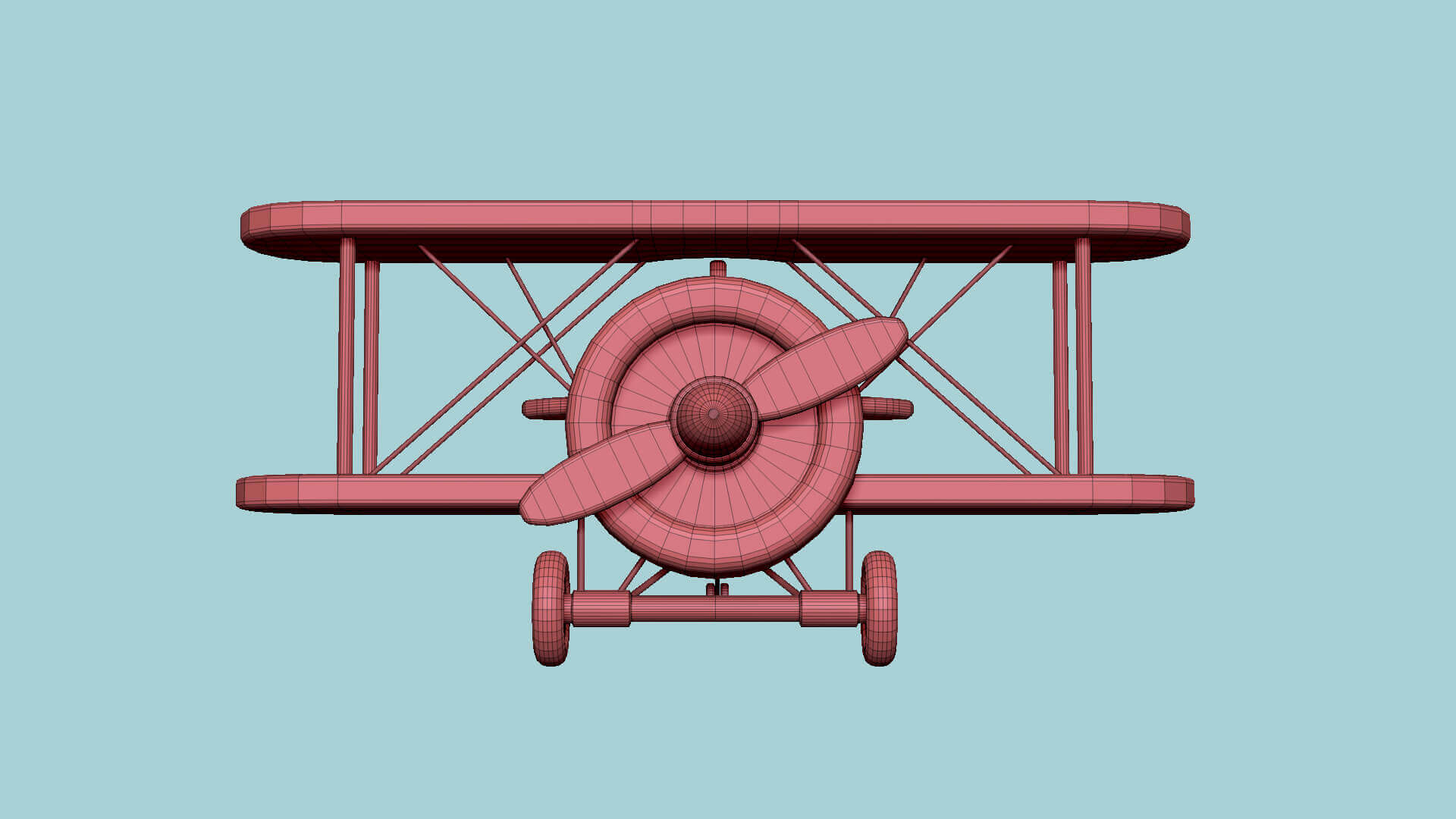 Cartoon Airplane 07 - Blue and Purple 3D Model by gsommer