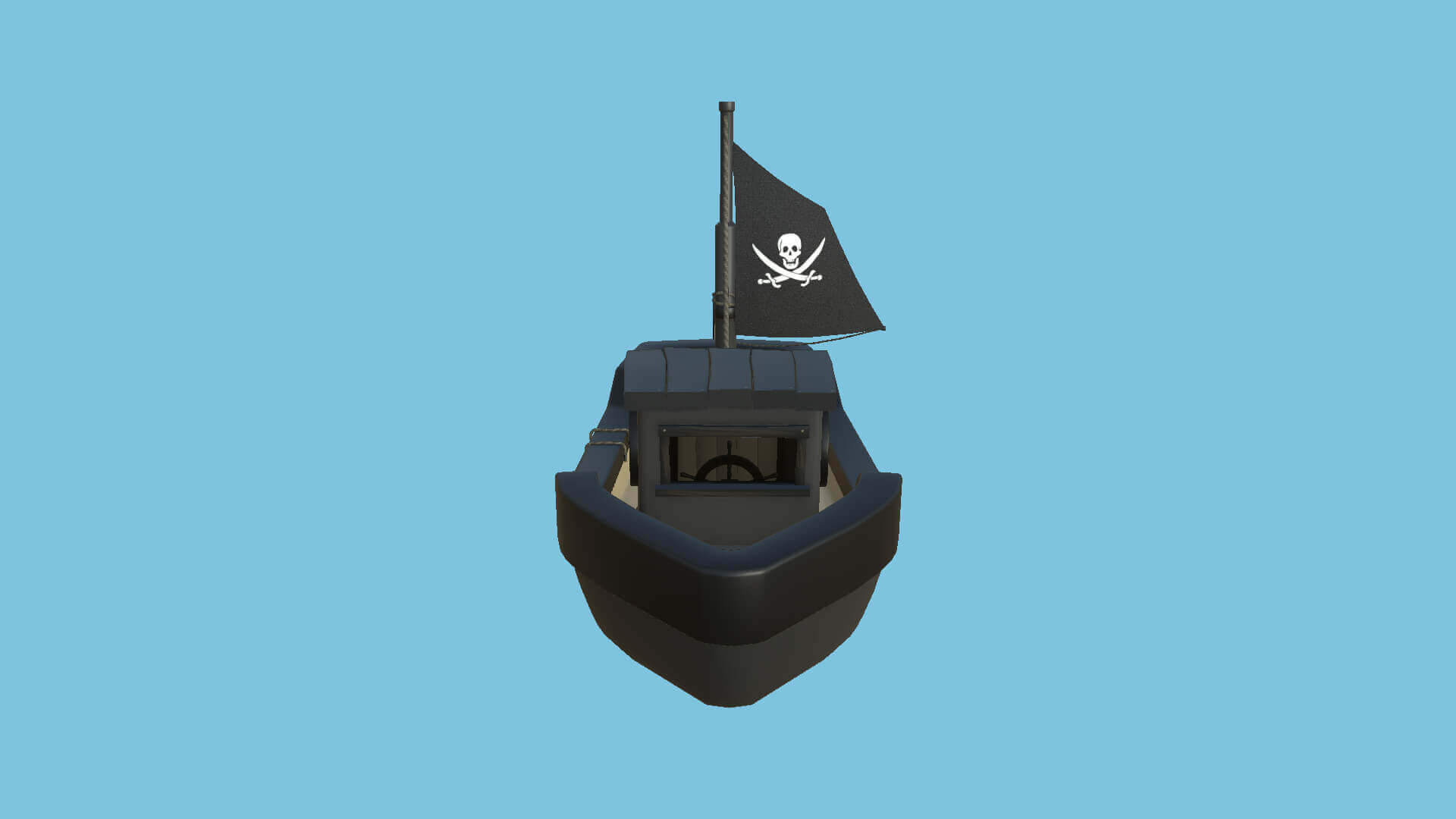 Cartoon Boat 03 - Black Pirate 3D Model by gsommer