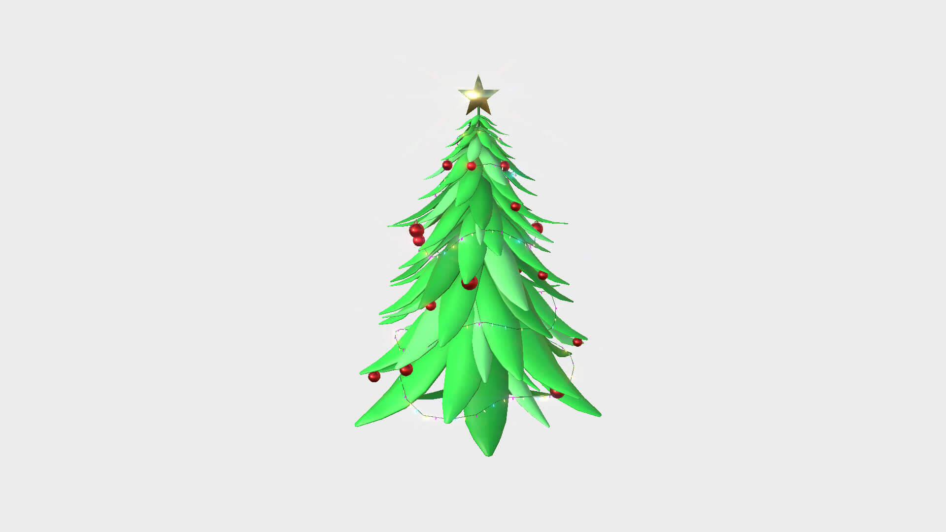 Cartoon Christmas Tree 01 - Red 3D Model by gsommer
