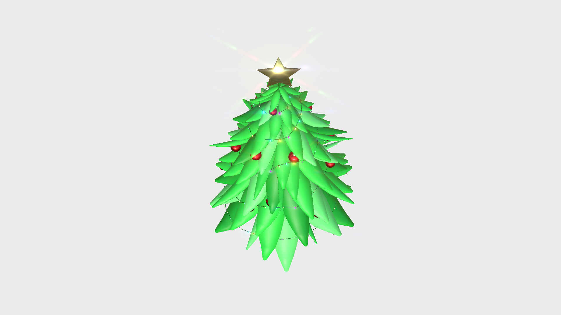 Cartoon Christmas Tree 01 - Red 3D Model by gsommer