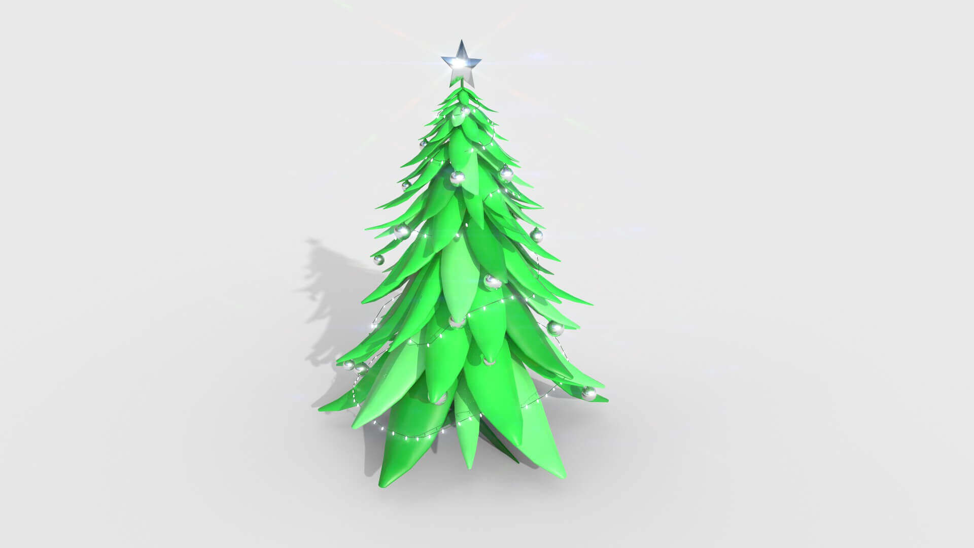 Cartoon Christmas Tree 03 - Silver 3D Model by gsommer