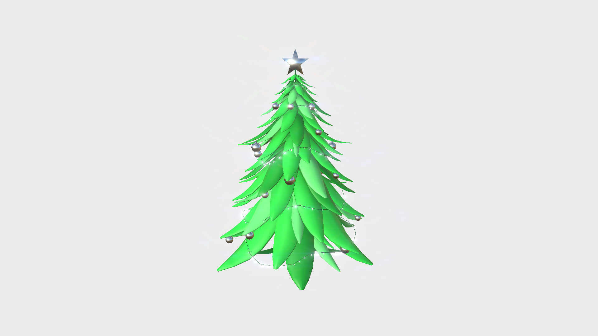 Cartoon Christmas Tree 03 - Silver 3D Model by gsommer