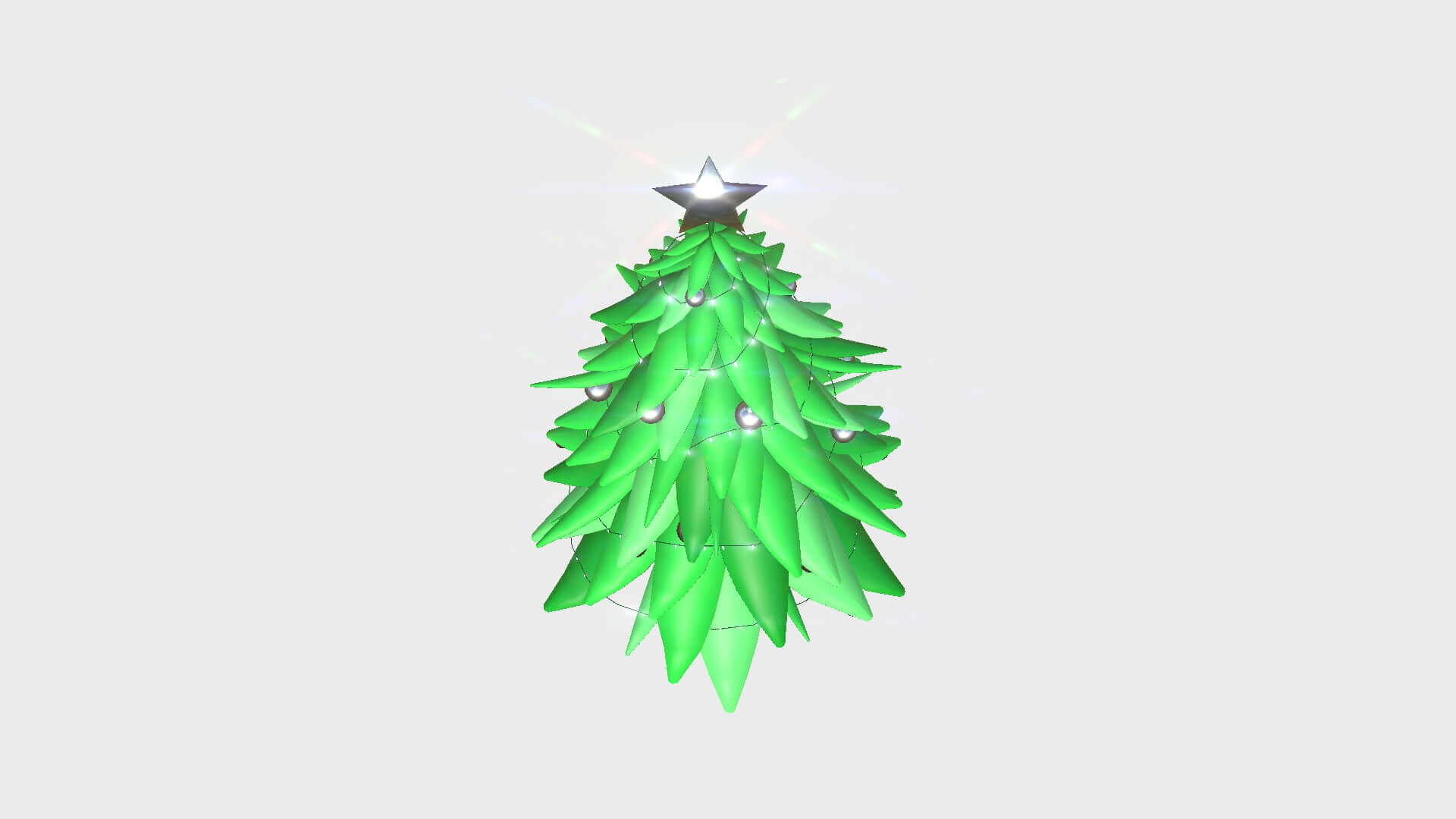 Cartoon Christmas Tree 03 - Silver 3D Model by gsommer