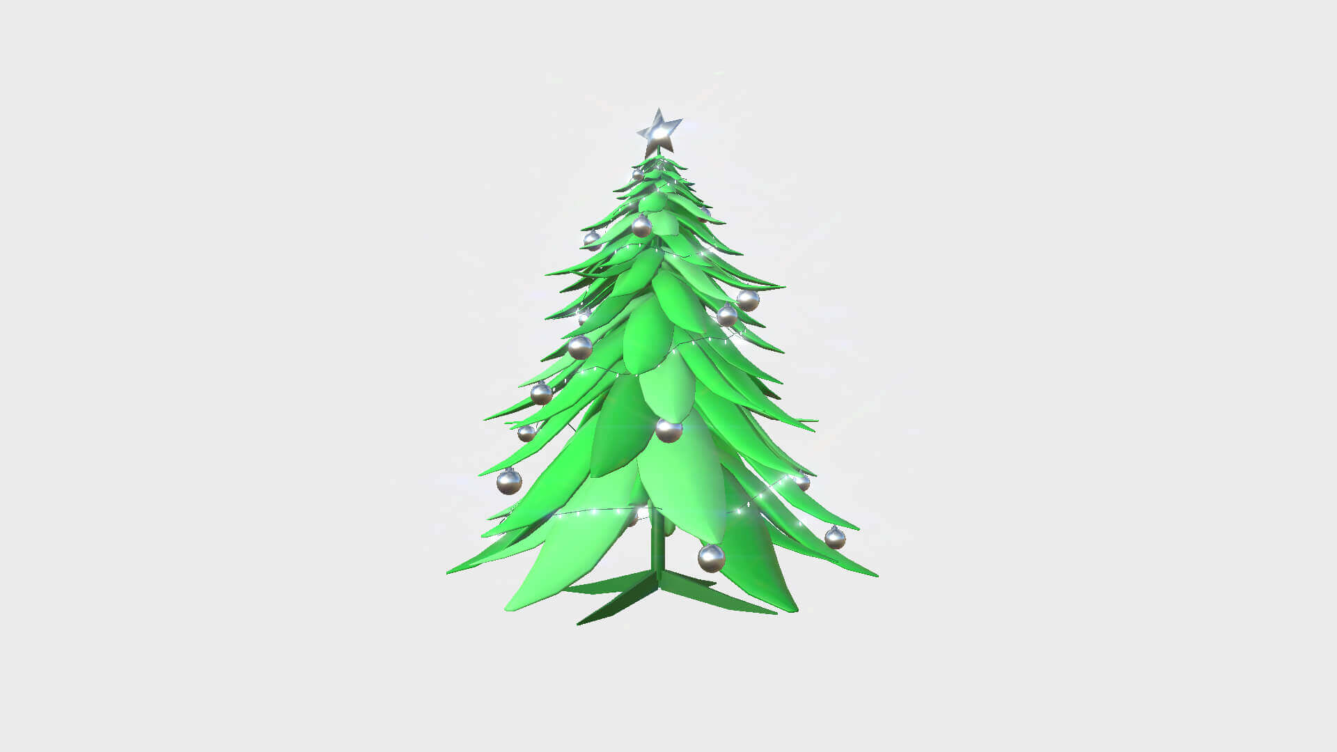 Cartoon Christmas Tree 03 - Silver 3D Model by gsommer