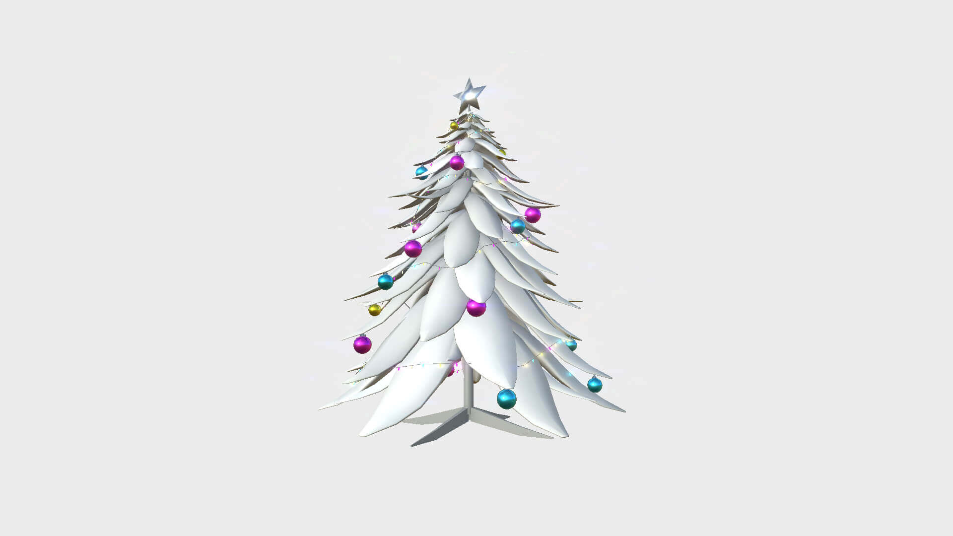 Cartoon Christmas Tree 04 - Snow Colored 3D Model by gsommer