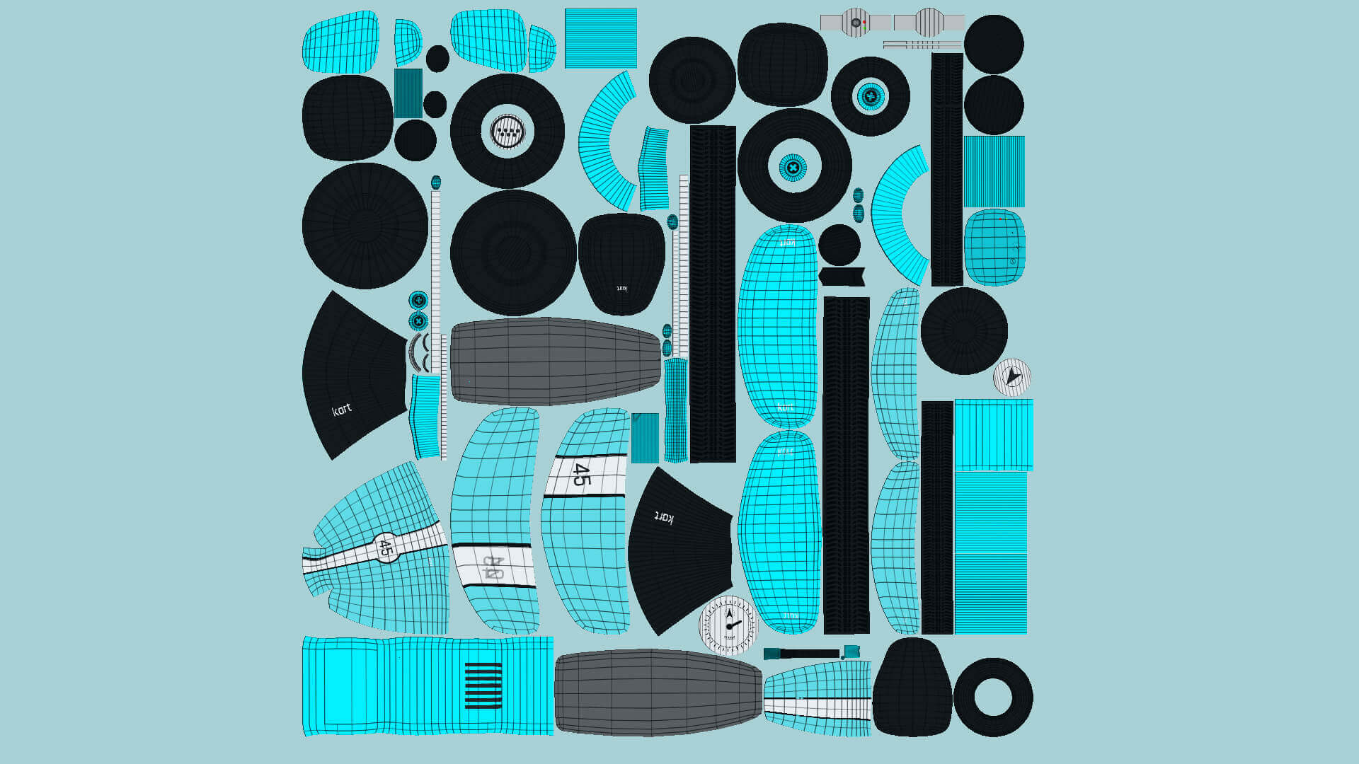 Cartoon Kart Model A 08 - Light Blue by gsommer