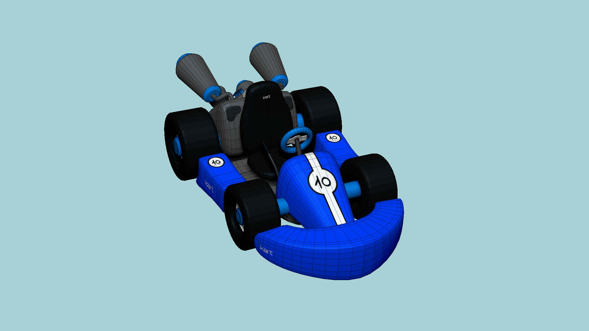 Cartoon Kart Model C 02 - Blue by gsommer