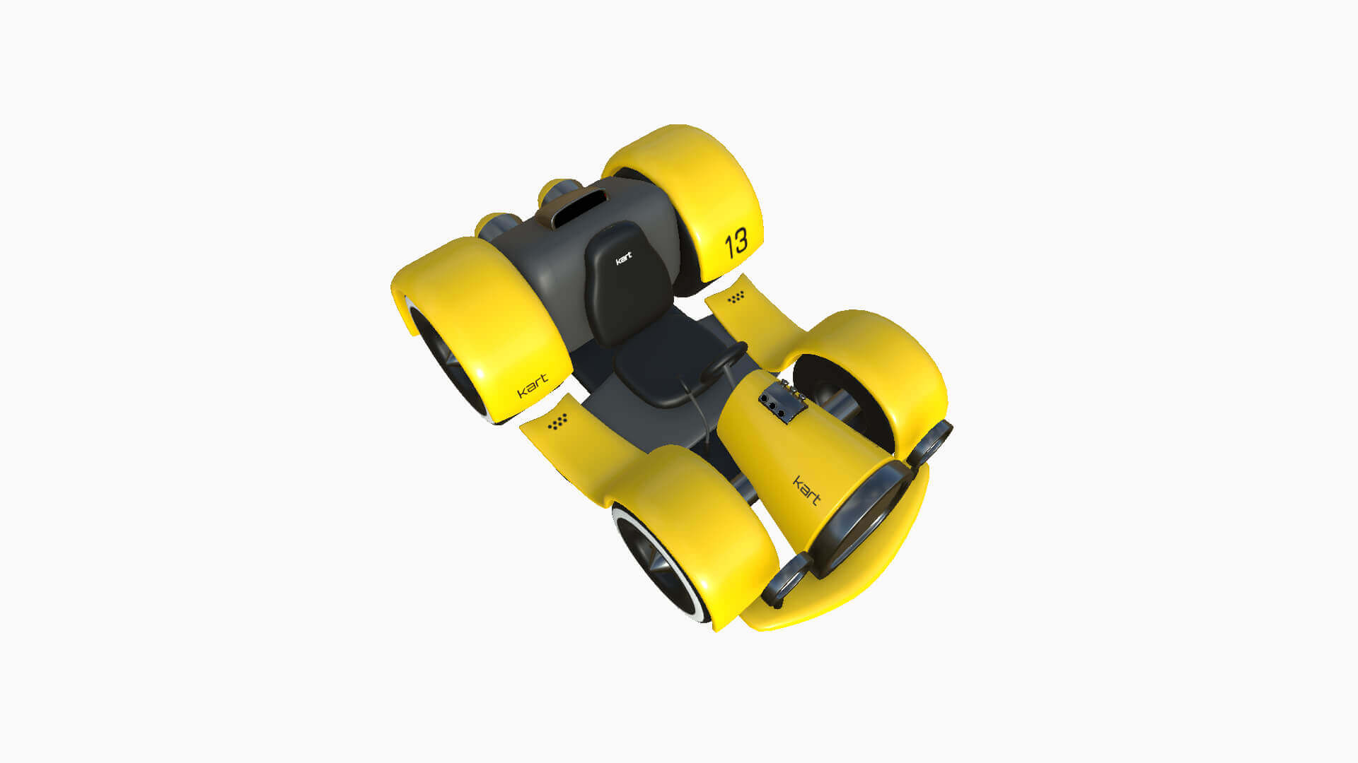 Cartoon Kart Model E 03 - Yellow by gsommer