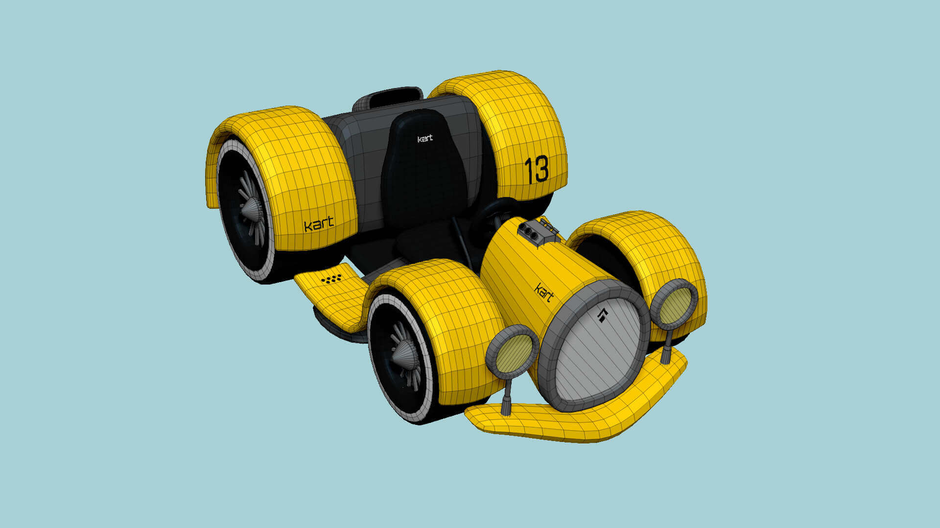 Cartoon Kart Model E 03 - Yellow by gsommer
