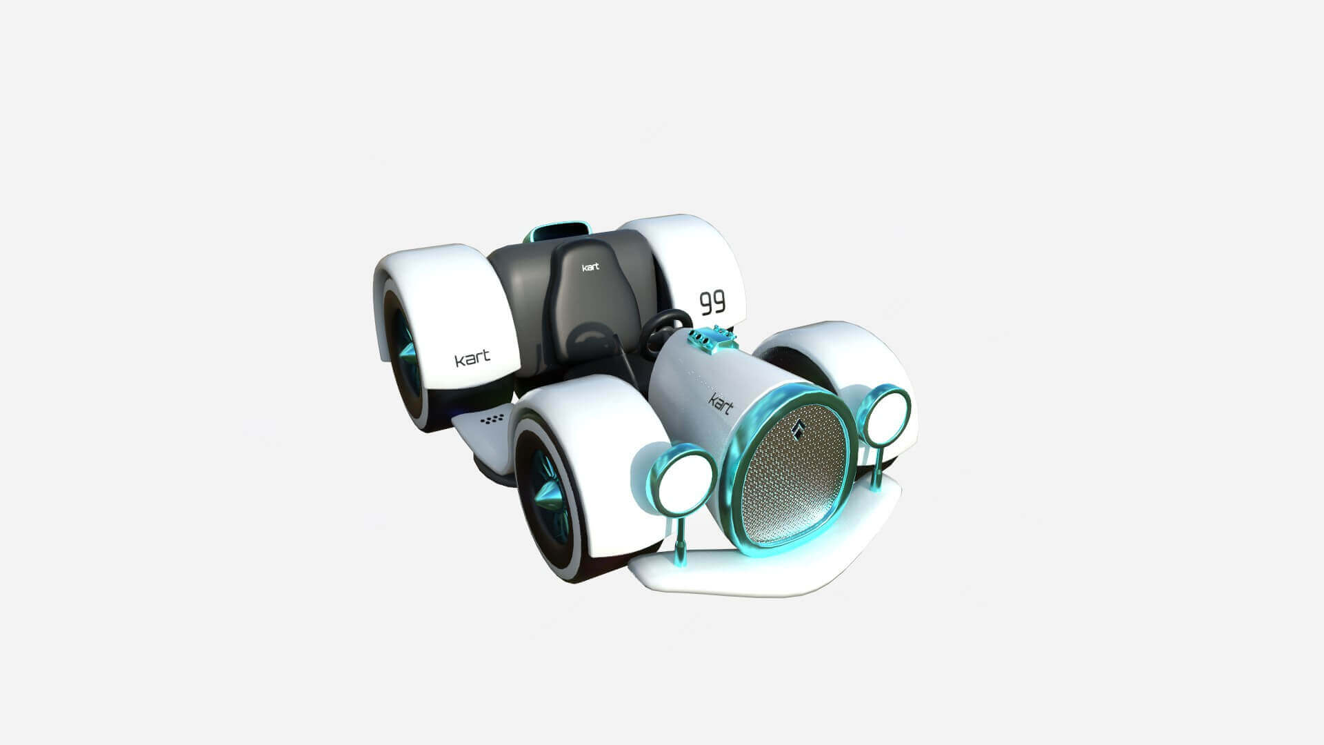 Cartoon Kart Model E 10 - White by gsommer