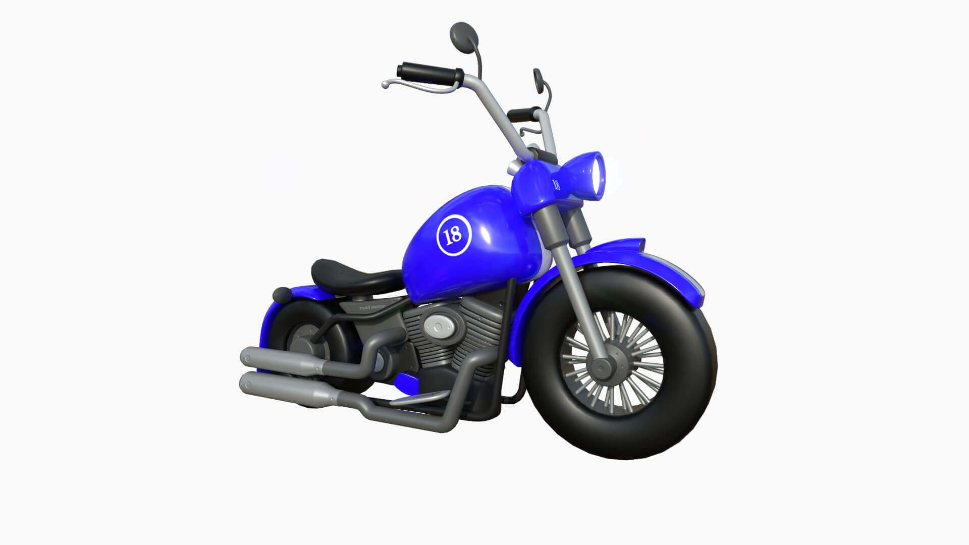Cartoon Motorcycle Model A 02 - Blue by gsommer
