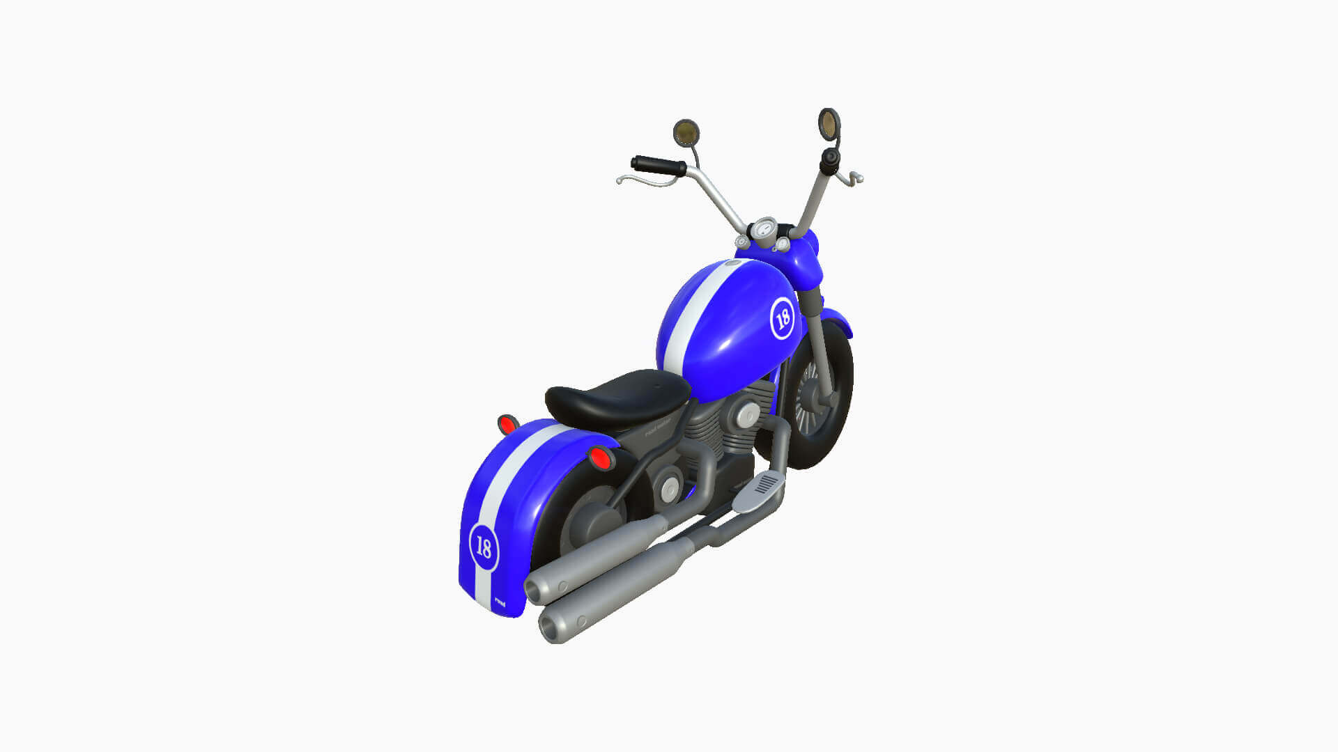 Cartoon Motorcycle Model A 02 - Blue by gsommer
