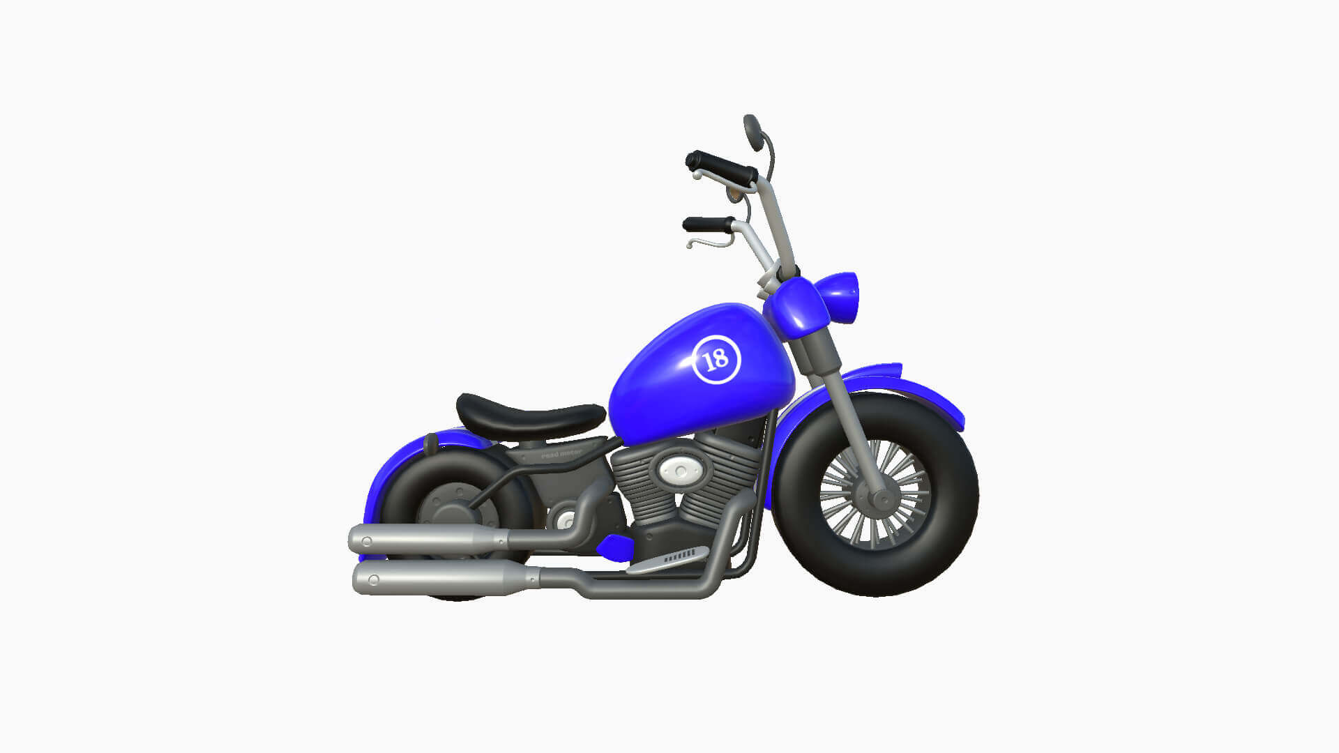 Cartoon Motorcycle Model A 02 - Blue by gsommer