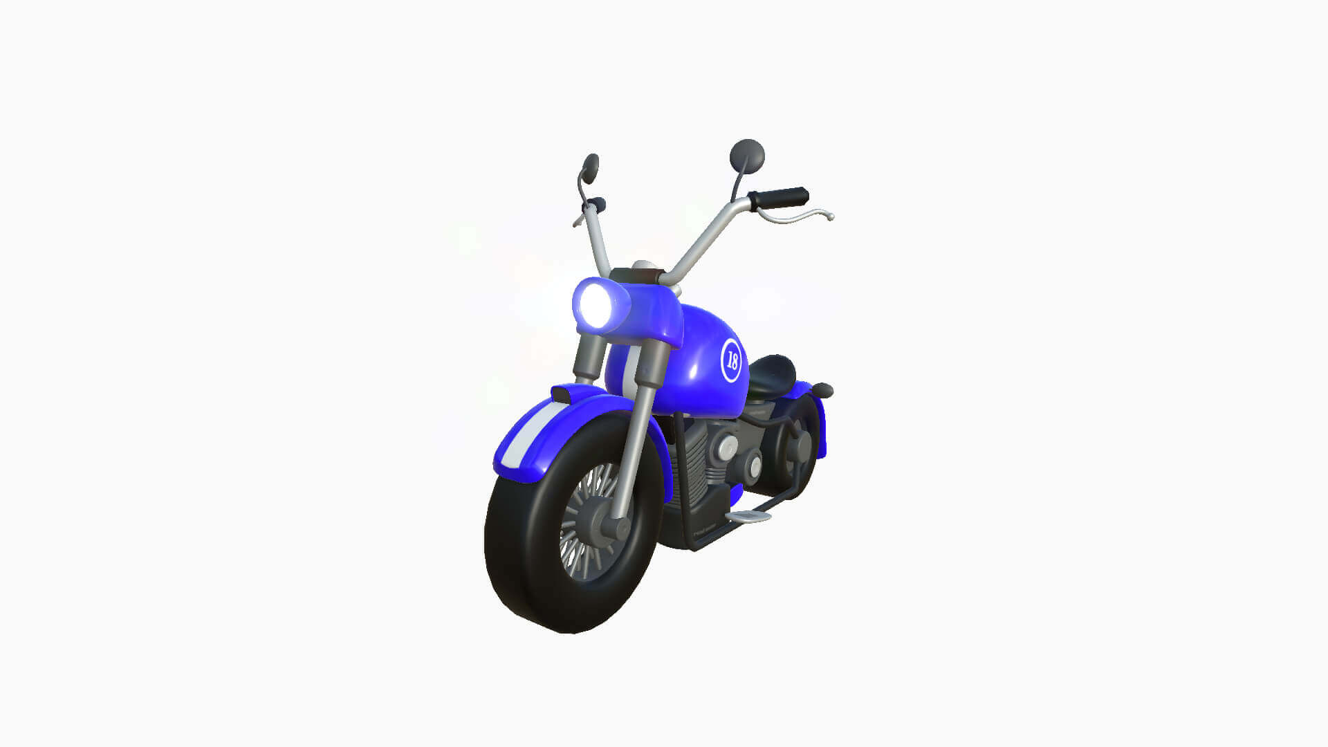 Cartoon Motorcycle Model A 02 - Blue by gsommer