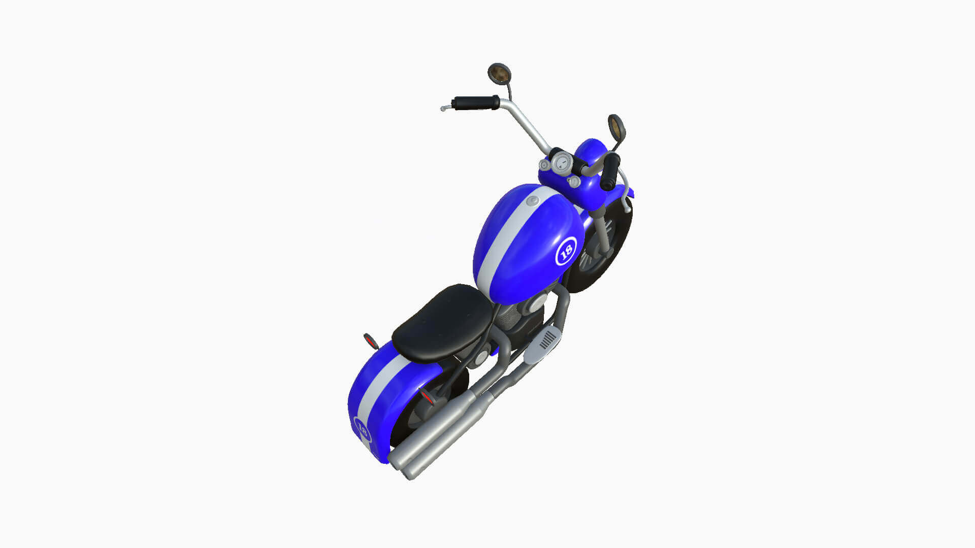 Cartoon Motorcycle Model A 02 - Blue by gsommer
