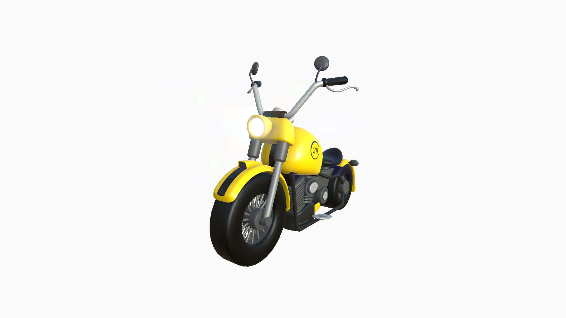 Cartoon Motorcycle Model A 03 - Yellow by gsommer