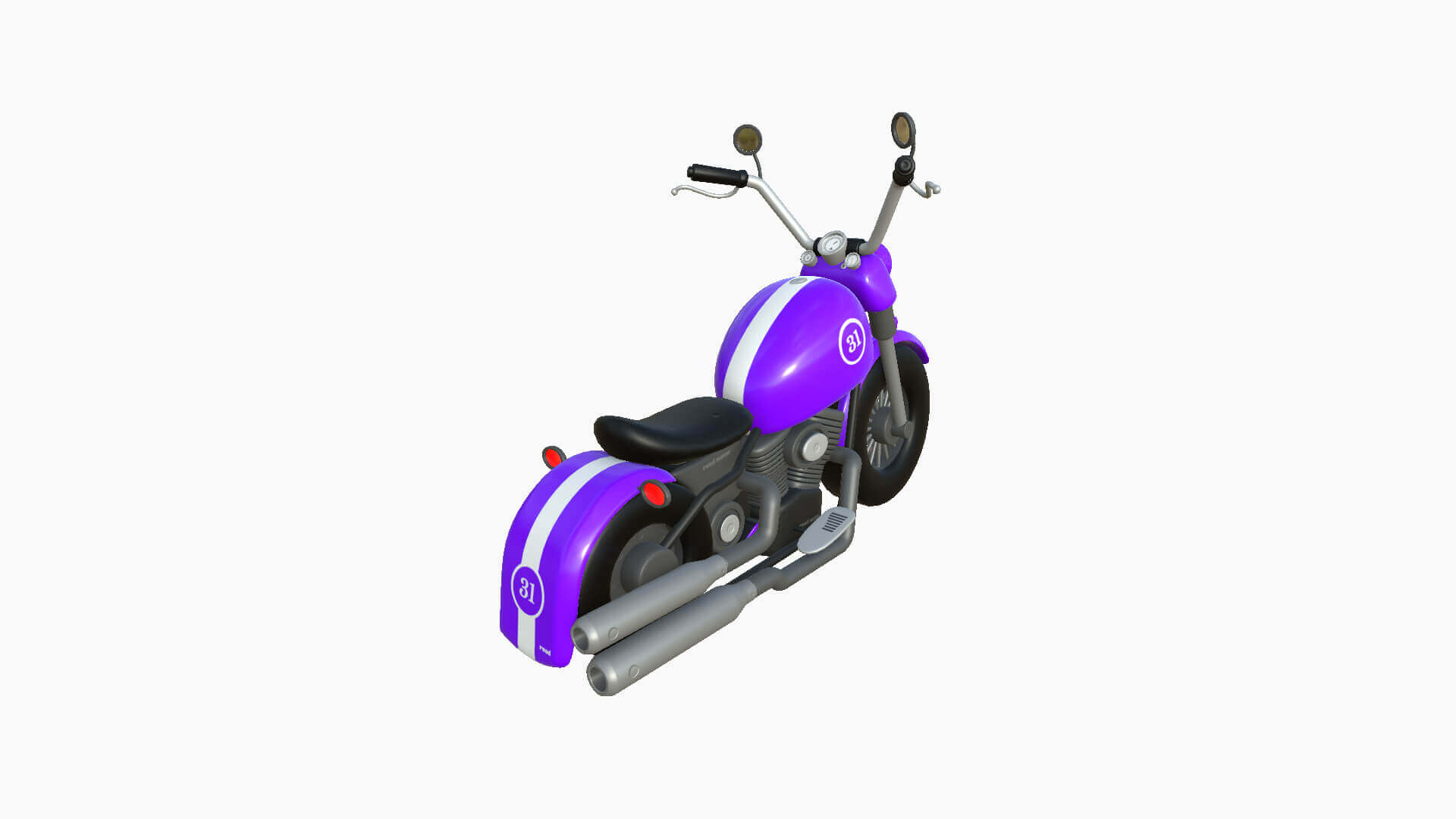 Cartoon Motorcycle Model A 07 - Purple - 3D Model by gsommer