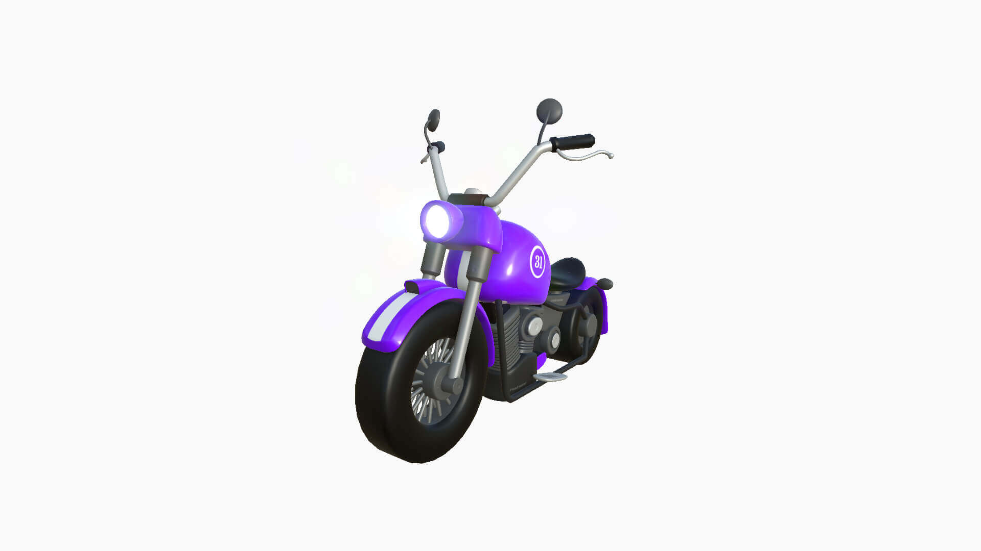 Cartoon Motorcycle Model A 07 - Purple - 3D Model by gsommer