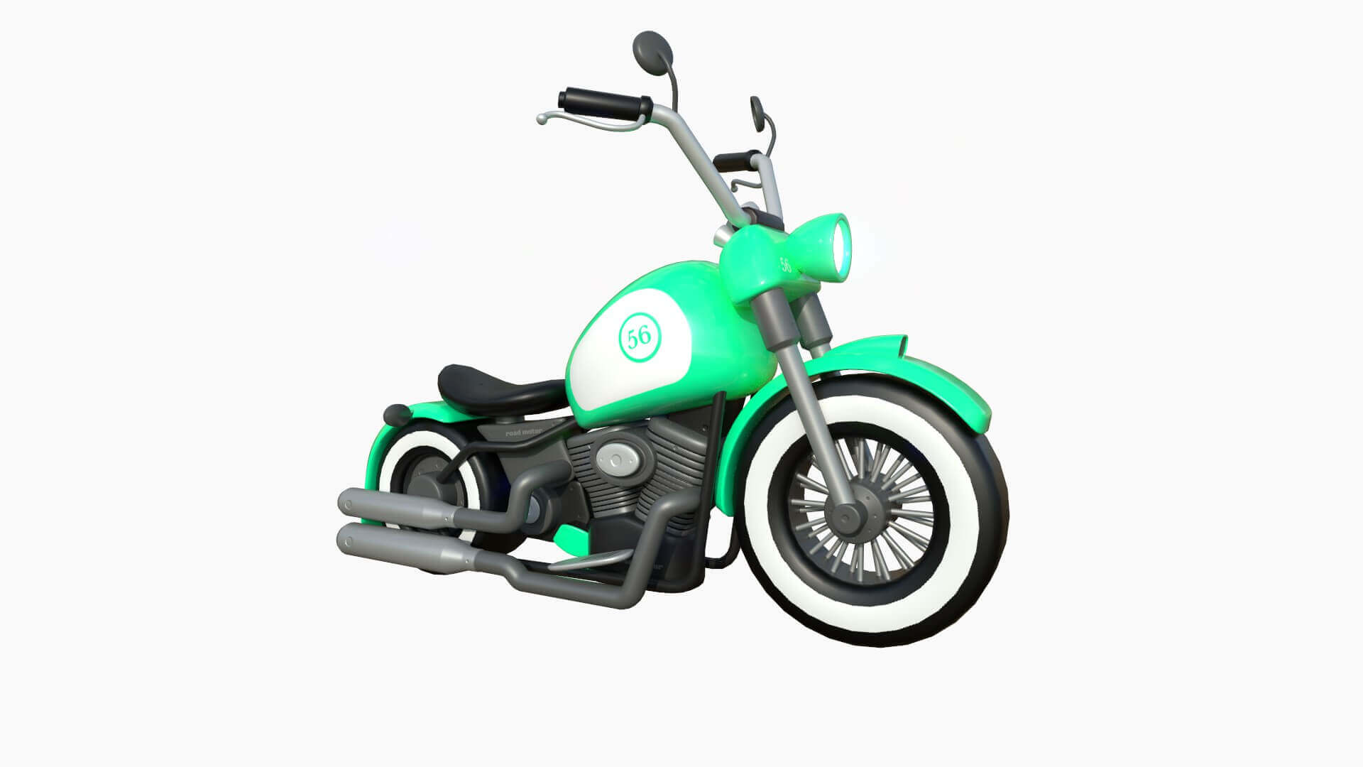 Cartoon Motorcycle Model A 08 - Aqua by gsommer
