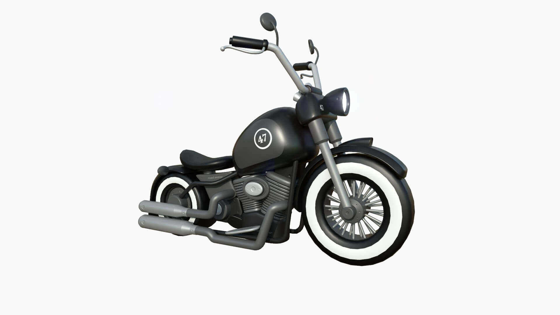 Cartoon Motorcycle Model A 09 - Black by gsommer